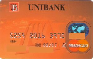 Bank Card: Unibank (Unibank, MoldovaCol:MD-MC-0017