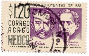 Stamp: Leon Guzman (-1884), Ignacio Ramirez (1818-1878) (Mexico ...