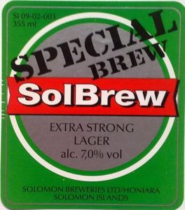 Drink Label: Sol Brew -Special Brew - Extra Strong Lager (Solomon ...