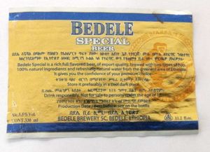 Etiqueta de bebida: Bedele Special Beer (Bedele Brewery, EtiopíaCol:ET ...