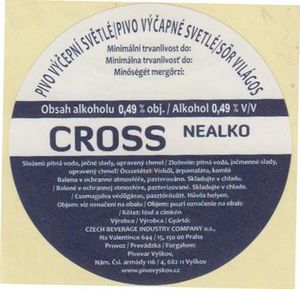 Drink Label: Cross nealko (Pivovar Vyškov /closed/, Czech RepublicCol ...