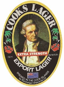 Drink Label: Cook Lager - Extra Strenght (Rarotongan Breweries, Ltd ...