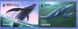 Stamp: Whales (Australia(WWF - Whales Down Under (2006)) Mi:AU 2677-2678,Sn:AU 2535a,Sg:AU 2659a ...