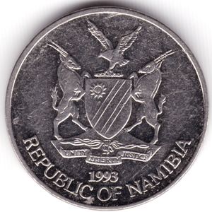 Coin: 5 Cents (Namibia(1993~Today - Circulation) Col:NA-000001,WCC:km1 🪙