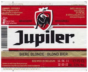 Drink Label: Jupiler 75 cl (Brasserie Piedboeuf (InBev), BelgiumCol:BE ...
