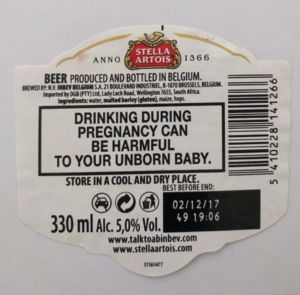 Drink Label: Stella Artois (Brouwerij Hoegaarden (InBev) , BelgiumCol ...