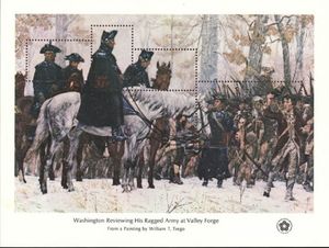 Stamp: Washington Reviewing His Army at Valley Forge, by Trego (United ...