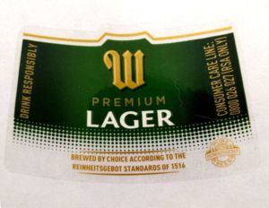 Drink Label: Windhoek lager (Namibian Breweries, Namibia) Col:NA-BEER ...