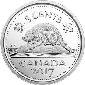Moeda: 5 Cents (Beaver. Silver) (Canadá) (2017 - 150º aniversário da ...