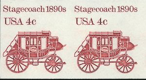 Stamp: Stagecoach 1890s (United States of America(Transportation Issue ...