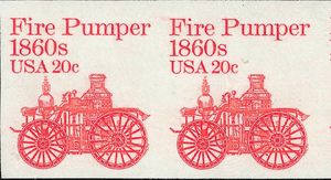 Stamp: Fire Pumper, 1860s (United States of America(Transportation ...
