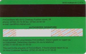 Bank Card: FinComBank (FinComBank, MoldovaCol:MD-VE-0038.01