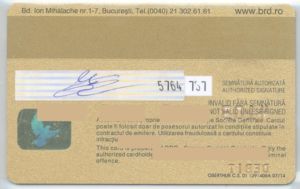 Bank Card: BRD- Gold (Banca Romana Pentru Dezvoltare, RomaniaCol:RO-VI-0137