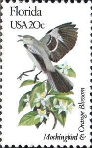 Stamp: Florida, Mockingbird, Orange Blossom (United States of America ...