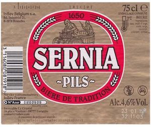 Drink Label: Sernia Pils (Interbrew, BelgiumCol:BE-BEER-013139