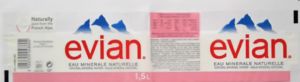 Drink Label: Evian (S.A. des Eaux Minerales d'Evian, FranceCol:FR-WATER ...