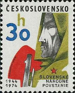 Stamp: 30th Anniversary of Slovak Uprising (Czechoslovakia ...