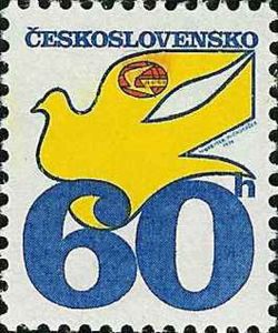 Stamp: PTT Emblem on Carrier Pigeon's Wing (Czechoslovakia(Emblems of ...