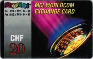 Phonecard: MCI Worldcom exchange card (Multicards, Switzerland(Multicards Varia) Col:PRE-SUI-MCV-15A