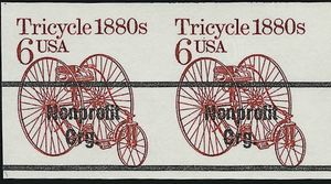Stamp: Tricycle 1880s (United States of America(Transportation Issue ...