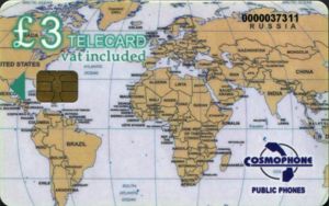 Phonecard: Generic World Map (Cosmophone, Cyprus(4th Issue) Col:CYP-COS ...