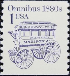 Stamp: Omnibus 1880s (United States of America(Transportation Issue) Mi ...