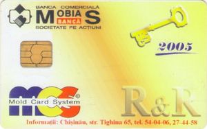 Bank Card: Gold Key (yellow) (Mobias Banca, MoldovaCol:MD-GM-0006