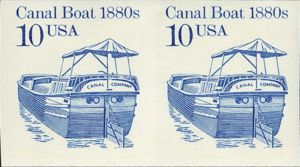 Stamp: Canal Boat 1880s (United States of America(Transportation Issue ...