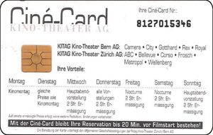 Functional Card: Cine Card (Cinema, Switzerland(Kitag) Col:CH-Kitag-004