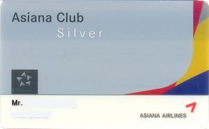 Functional Card: Asiana Club Silver Transparent (Airlines, Korea, South ...