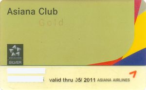 Functional Card: Asiana Club Gold Transparent (Airlines, Korea, South ...