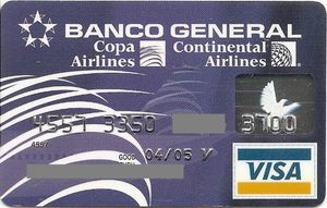Tarjeta de Banco: Banco General Copa Airlines-Continental Airlines ...