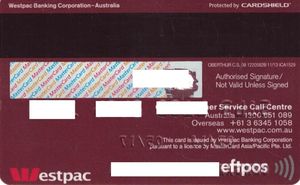 Tarjeta de Banco: Westpac debit paypass (Westpac Banking Corporation ...