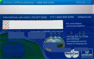 Bank Card: Citibank Blue-transparent (Citibank, United States of ...