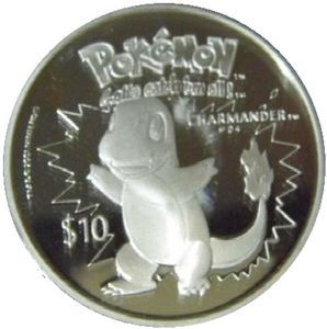 Moneda: 10 Dollars (Pokémon - Charmander) (Niue(Producto numismático ...