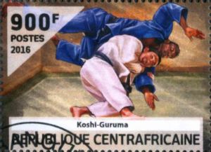 Stamp: Koshi-Guruma (Central African Republic(Sports 2016) Mi:CF 6360 ...
