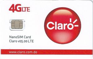Phonecard: Logo Claro 4GLTE (Mobile Dominican Republic, Dominican ...
