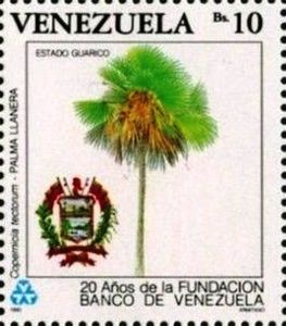Stamp: Palma Llanera (Copernicia tectorum) (Venezuela(Bank of Venezuela ...