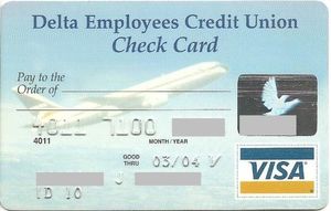 Bank Card: Delta Employees Credit Union Check Card (Credit Unión ...