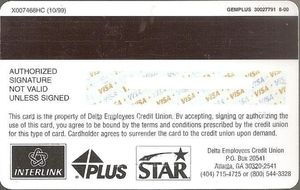 Bank Card: Delta Employees Credit Union Check Card (Credit Unión ...