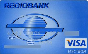 Bank Card: Regiobank Logo (RegioBank, RussiaCol:RU-VE-0467 💳