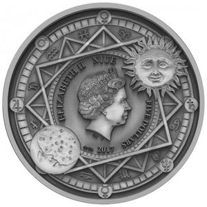 Coin: 5 Dollars (Sun and Moon) (Niue(Numismatic Product - Celestial Bodies)