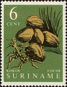 Stamp: Coconut (Cocos nucifera) (Suriname(Domestic Agricultural ...