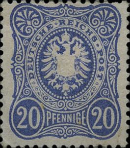 Timbre: Imperial eagle and crown in oval, PFENNIGE (Allemagne ...