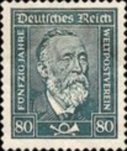 Stamp: Dr. Heinrich von Stephan (1831-1897) (German Realm(U.P.U. 50th ...