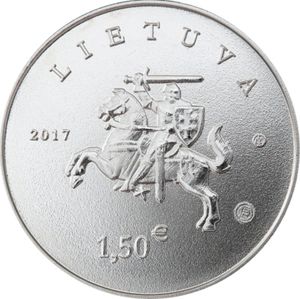 Coin: 1.50 Euro (Lithuanian Hound and Žemaitukas) (Lithuania(2017~Today ...
