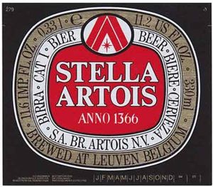 Etiqueta de bebida: Stella Artois (Brouwerij Hoegaarden (InBev ...