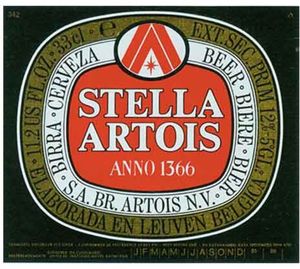 Drink Label: Stella Artois (Brouwerij Hoegaarden (InBev) , BelgiumCol ...