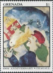 Stamp: Peasant Life (Grenada(100th birthday of Marc Chagall) Mi:GD 1547 ...
