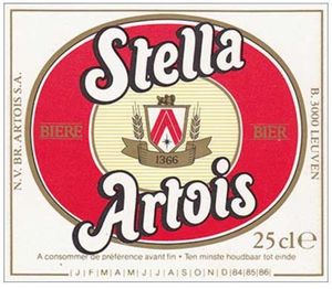 Etiqueta de Bebida: Stella Artois (Brouwerij Hoegaarden (InBev ...